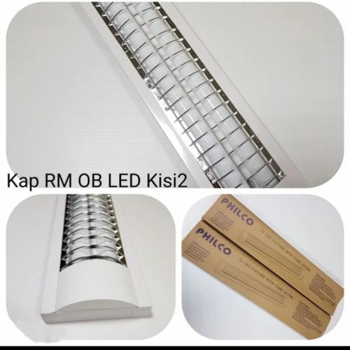 Jual kap grill 2x18 include lampu tl led 2x8 Watt Philips Kap Rm Ob ...