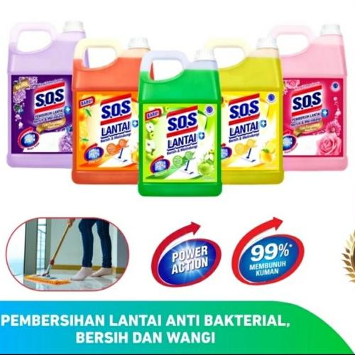 Jual SOS FLOOR CLEANER / PEMBERSIH LANTAI 4 LITER JERIGEN - Orange ...