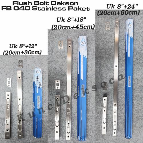 Jual Flush Bolt Dekson FB 040 Paket Slot / Grendel Tanam Dekkson SUS304 - 30cm - Jakarta Pusat ...
