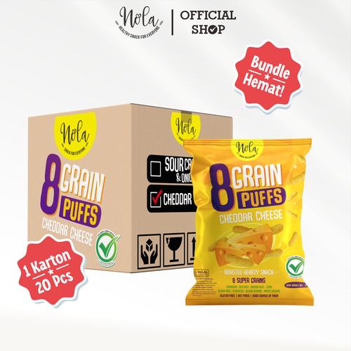 Jual Bundle 20 PCS Nola 8 Grain Puffs Cheddar Cheese (Rasa Keju Cheddar ...