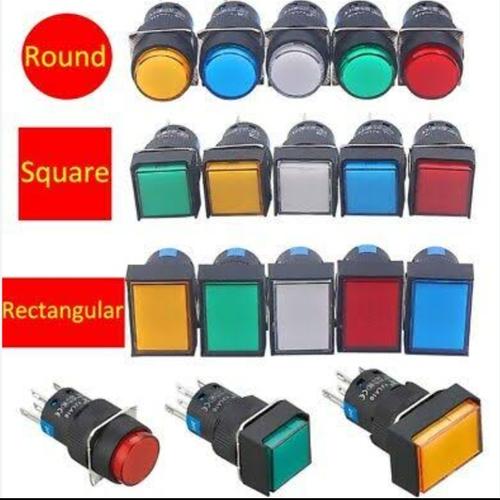 Jual TAB Pilot Lamp 16mm Bentuk Kotak / Pilot Lamp LED Direct Kotak ...