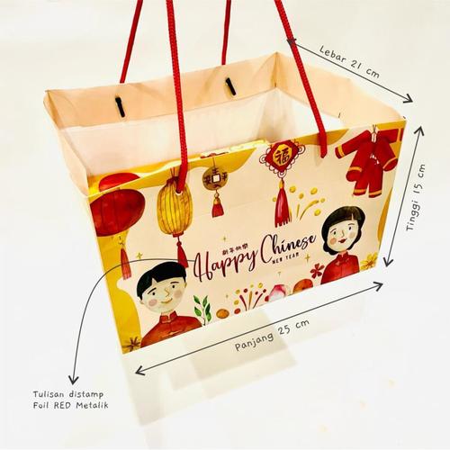 Jual Paperbag Imlek Tema Congsam Boy & Girl/Goodie Bag 25x21x15 CNY ...
