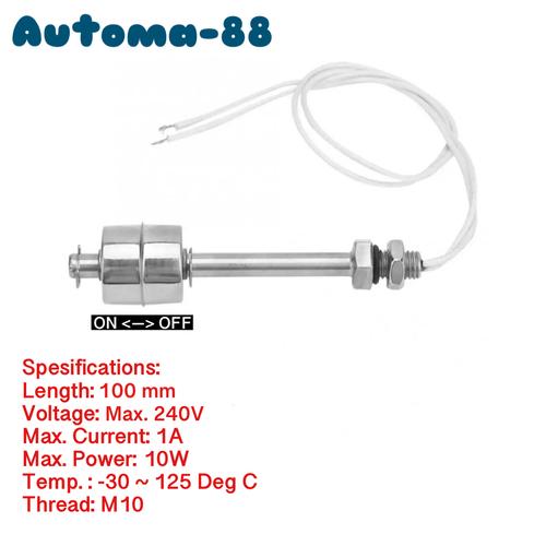 Jual Water Level sensor Float switch 100mm 10cm Stainless steel 220V ...