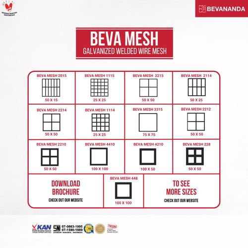 Jual Jaringan Kawat Baja Las BEVA Wire Mesh Galvanized [ALL SIZES] - 3315 - Jakarta Utara ...
