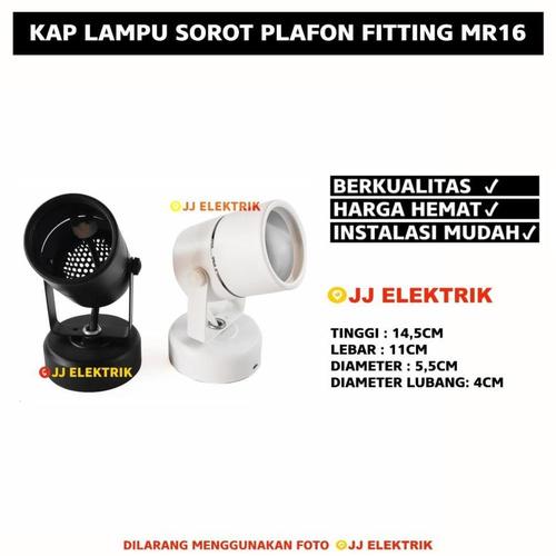 Jual Kap Lampu Sorot LED Spotlight Fitting MR16 Tusuk Plafon Tempel ...