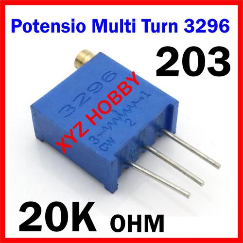 Jual Multi Turn Potensiometer 20K Potensio 3296 Potentiometer VR 20K ...