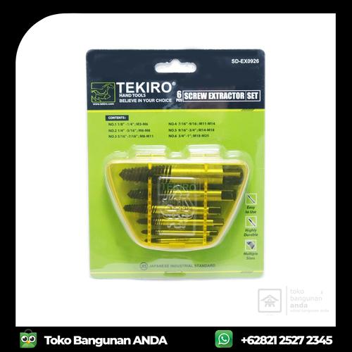 Jual SCREW EXTRACTOR SET (TAP BALIK) 6PCS / PEMBUKA BAUT / TEKIRO SD ...