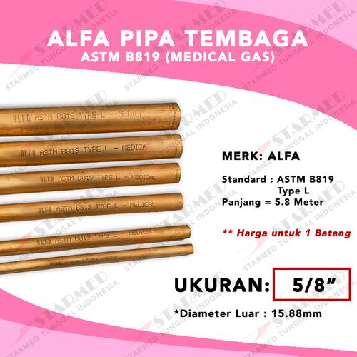 Jual Alfa Pipa Tembaga Batangan ASTM B819 5/8" - Pipa Gas Medis ...