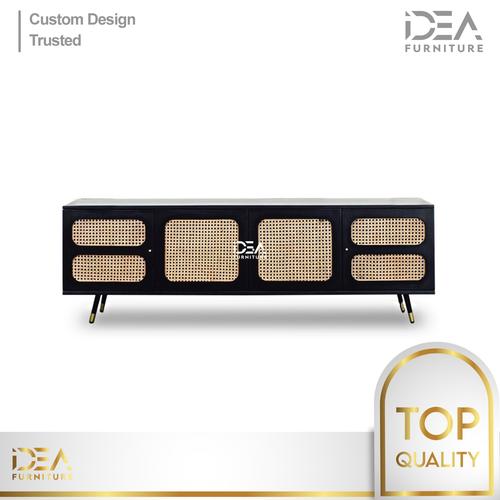 Jual Meja Cabinet Tv Rattan Minimalis Modern Kayu Jati 200*45*65cm ...