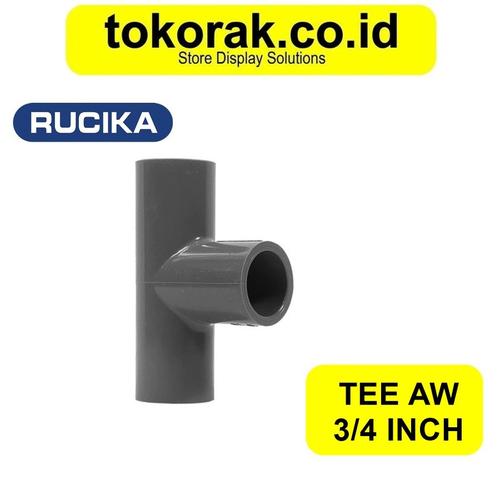 Jual TEE AW 3/4 INCH RUCIKA SAMBUNGAN FITTING PIPA PVC VOLK TEE 3/4 ...