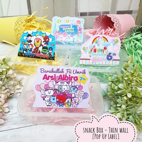 Jual Snack Box Thin Wall Label Paper Belt Hampers Souvernir Birthday ...