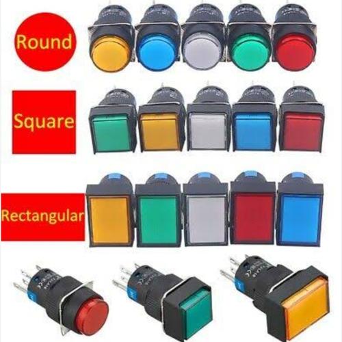 Jual TAB Pilot Lamp 16mm Bentuk Persegi / Pilot Lamp LED Direct Persegi ...