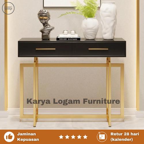 Jual Console Table Meja Konsol Mewah Minimalis - Rangka Besi Gold ...