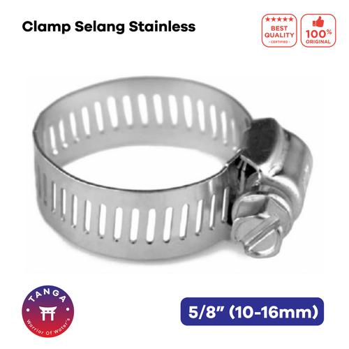 Jual CLAMP SELANG 5/8 INCH 10-16MM STAINLESS SELANG PE HOSE PIPE KLEM ...