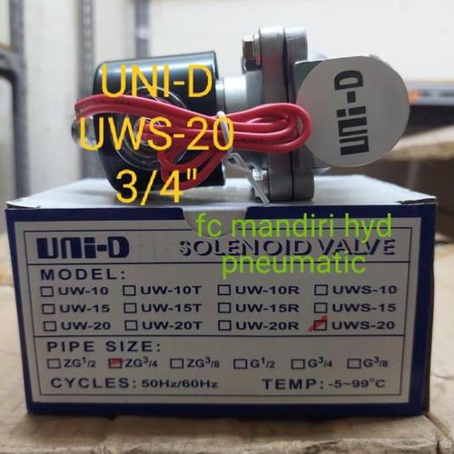 Jual 2 WAY SOLENOID VALVE UNI-D 3/4 Inch TYPE UWS-20 AC 220 / DC 24 ...