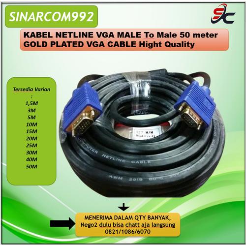 Jual KABEL NETLINE VGA MALE To Male 50M/3M/5M/0M/20M/25M/30M/40M/50M CABLE - 1,5 Meter - Jakarta ...