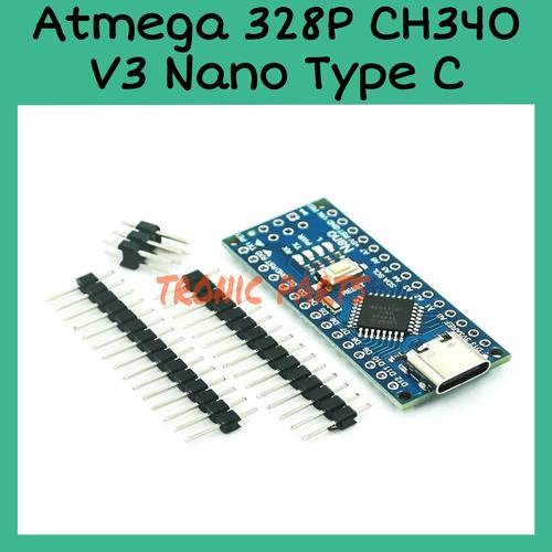 Jual Atmega 328P CH340 Type C Nano V3 Compatible Board Solderless Pin I ...