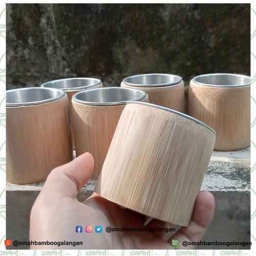 Jual Gelas Stainless / Gelas Bambu / Gelas Kayu / Gelas Stainless Bambu ...