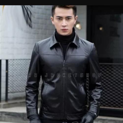 Jual Jaket kulit Asli Domba/model korea keren/jaket pria - Hitam, M ...