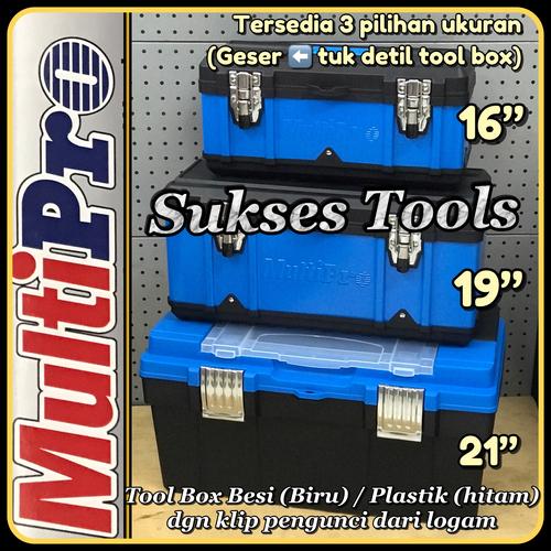 Jual Tool Box Besi Multipro w/ tray 16" 19" Toolbox plastik 21" metal ...