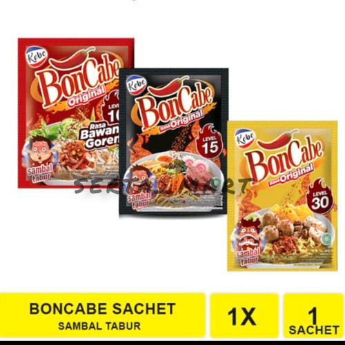 Jual Boncabe Sachet Sambal Tabur Level 15 / Lv 30 - Bon Cabe - Level 30 ...