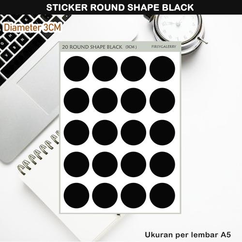 Jual Sticker Warna Polos, Stiker Bulat Polos, 3CM, 20 PCS, Sticker ...
