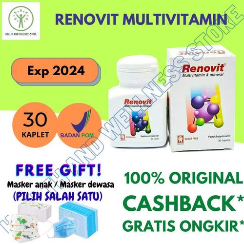 Jual RENOVIT MULTIVITAMIN BOTOL 30 KAPLET 30 TABLET 30 TAB UNTUK ...