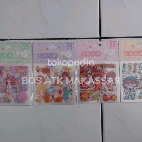 Jual [BKS ISI 3] STICKER KARTUN KOREA WATERPROOF / STICKER ANTI AIR ...