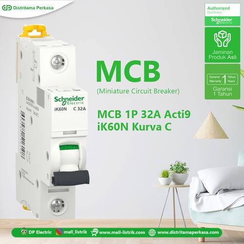 Jual Schneider MCB Acti9 iK60N 1P 32A 6kA Kurva C - A9K27132 - Kota Tangerang - DP Electric ...