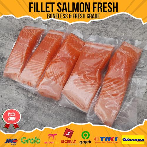 Jual Ikan Salmon Fillet FRESH 1kg Cut 4 @250 Salmon Fillet Segar MPASI ...