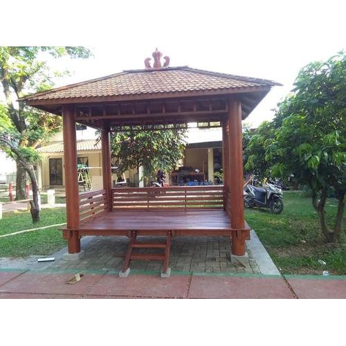 Jual gazebo kayu glugu 3x2 / gazebo minimalis atap sirap / saung ...