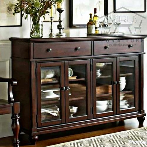 Jual buffet kaca lemari penyimpanan barang kayu jati jepara - Kab ...