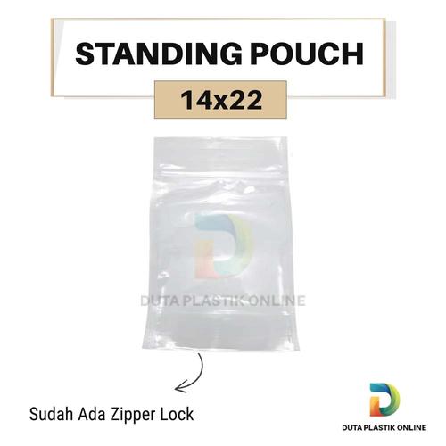 Jual Plastik Standing Pouch Bening Transparant with Seal/Klip/Ziplock ...