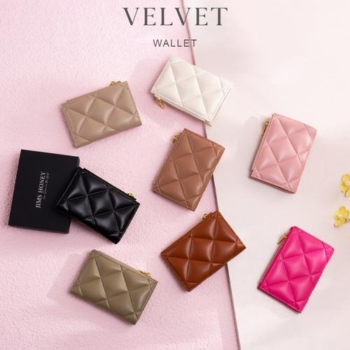 Jual Velvet Wallet Jims Honey || Dompet Lipat Wanita Free Box Exclusive ...