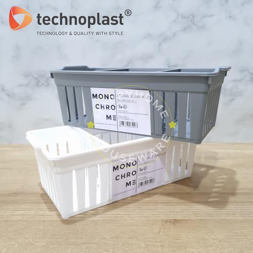 Jual TECHNOPLAST Monochrome Storage Basket XL |Keranjang Serbaguna Sekat XL - Abu-abu - Kota ...