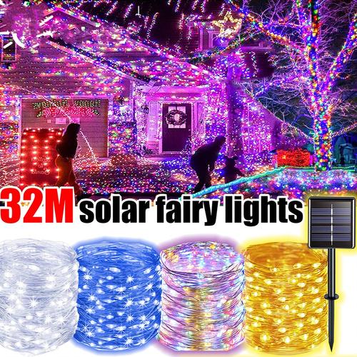 Promo Lampu String LED Tenaga Surya 12M/22M 8 Mode Solar Fairy Light ...