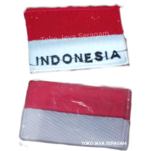 Jual Bet Bendera Tulisan INDONESIA Merah Putih 7,5X5 Bordir Patch ...