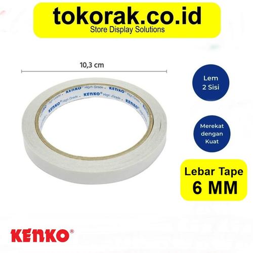 Jual DOUBLE TAPE 6 MM KENKO BLUE CORE 1/4 INCH ISOLASI TAPE DOUBLE ...