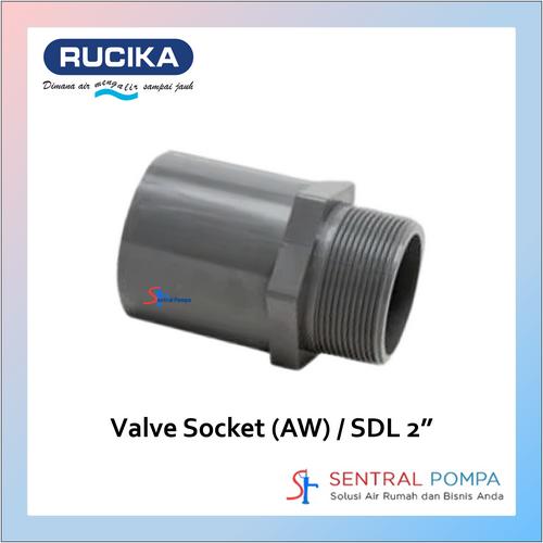 Jual Sok Drat Luar / SDL PVC Rucika AW 2 inch Valve Socket / Sock Pipa ...