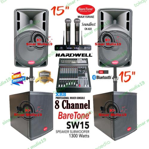 Promo PAKET SOUND SYSTEM OUTDOOR BARETONE MAX15RAE 2"SUBWOOFER BARETONE ...