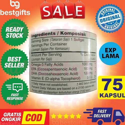 Jual WELLNESS OMEGA 3 1000 MG 1000MG FISH SALMON OIL - 75 KAPSUL ...