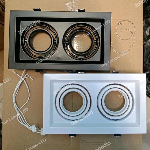 Jual KAP LAMPU MR16 ISI 2 2GANG HALOSPOT DOUBLE HOUSING DOWNLIGHT HALOGEN - Putih - Jakarta ...
