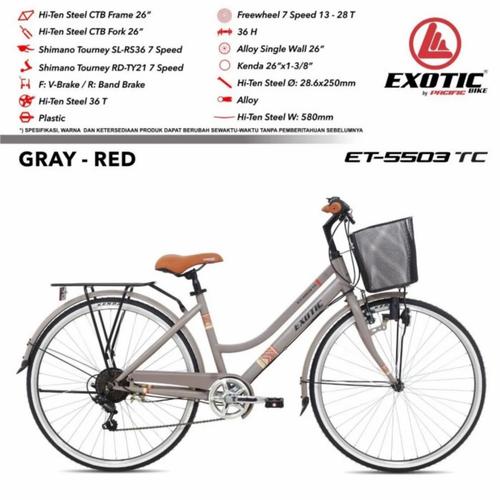 Jual Sepeda keranjang CTB 26 inch Exotic Terbaru - Grey Red - Kota ...