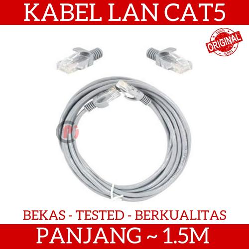 Jual EX Kabel LAN CAT5 Jaringan RJ45 Terpasang Jadi Panjang 1.5 Meter ...