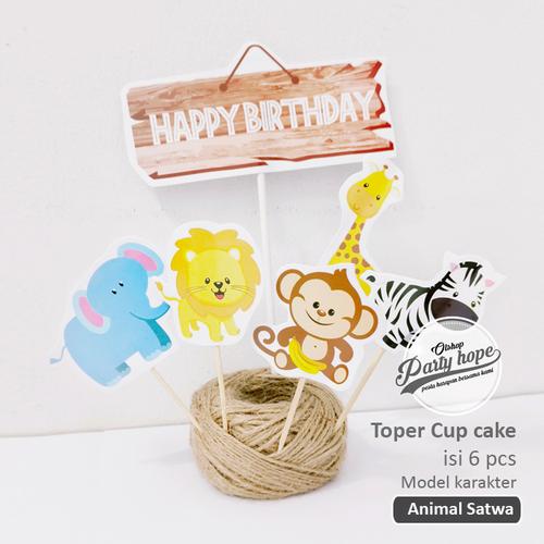 Jual Cake Topper HBD Karakter / Tusukan Kue karakter / CupCake dekorasi ...