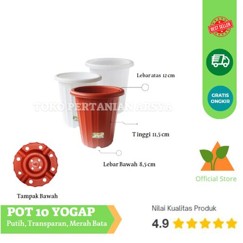 Jual Pot Bunga YOGAP YPT 10 cm Tinggi - Putih - Kota Bandung - Toko ...