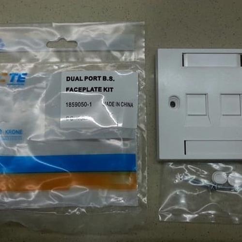 Jual AMP TE Dual Port Faceplate Kit / Frame data 2 port / faceplate 2 ...