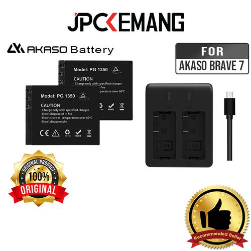 Promo Akaso Battery kit V50X Brave 7 / 7 LE (2 Battery + 1 Docking ...