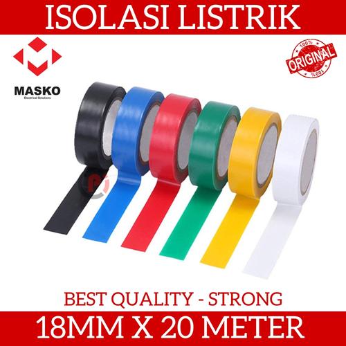 Jual MASKO Isolasi Listrik PVC Tape Electrical 18mm x 20 Meter Warna ...