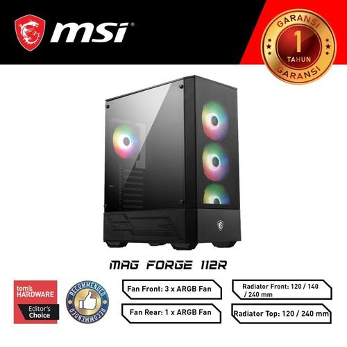 Jual MSI MAG Forge 112R Casing Gaming ATX Mid Tower with 4 ARGB Fan ...